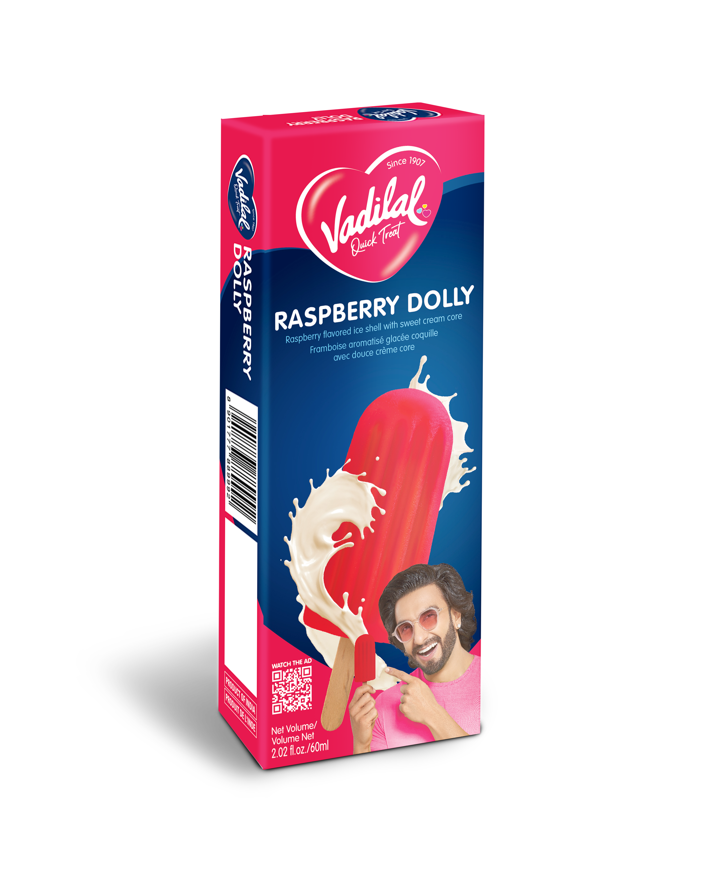 Buy Online Vadilal Raspberry Dolly - 60 ML | NJ USA.